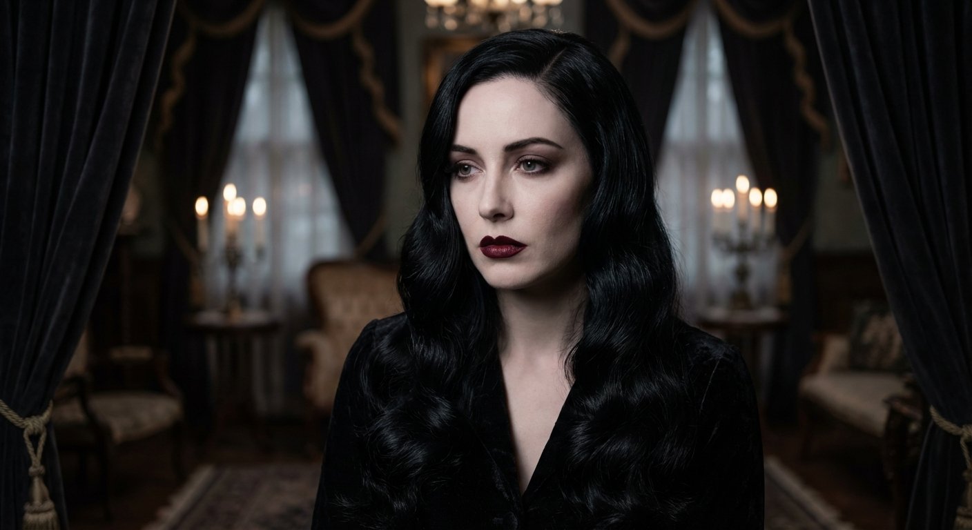 12 Gothic Side Part Looks for Actresses Designed to Impress | Dark ...
