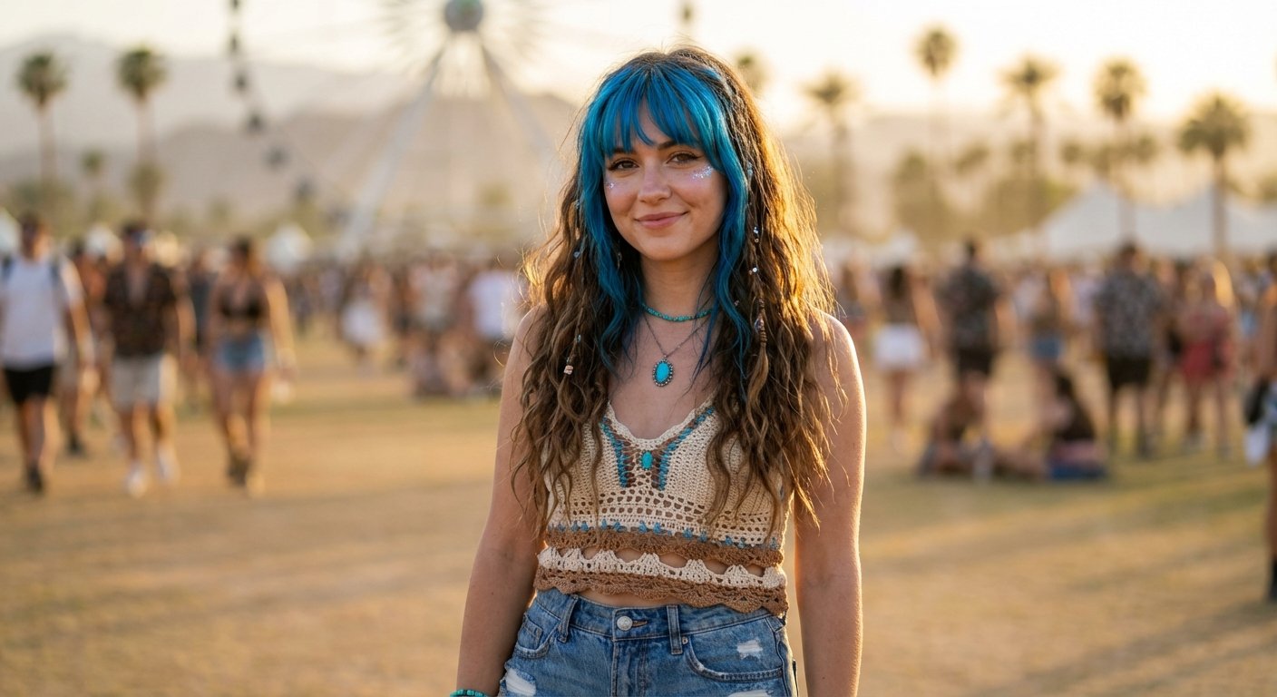 Blue Bangs Inspiration for Coachella | The Ultimate Festival Hair Guide ...