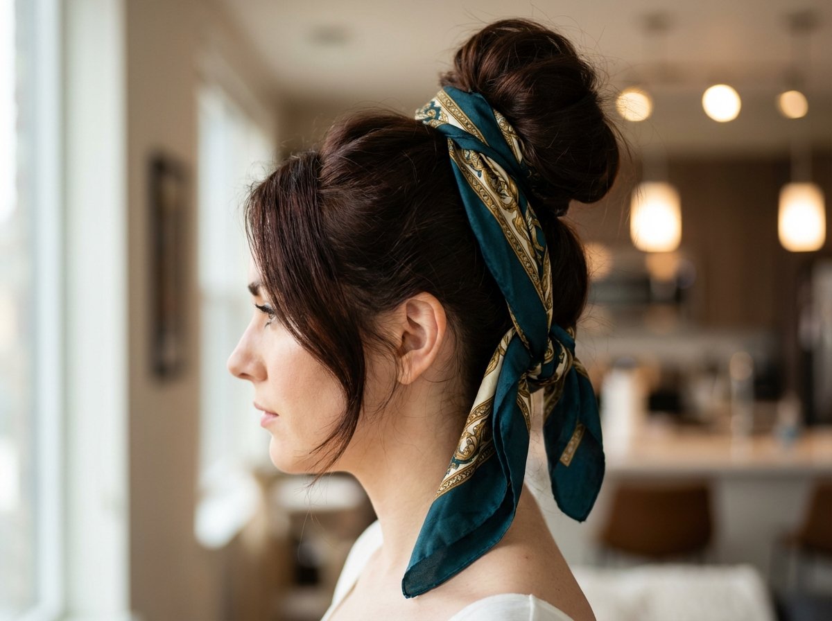 How to Accessorize Your High Bun with Scarves | The Ultimate Styling ...