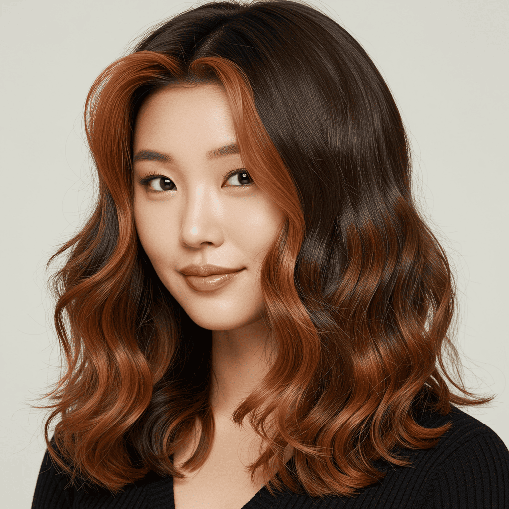 Two Tone Caramel Swirl | K-Beauty Hair Trends: Korean-Inspired Styles