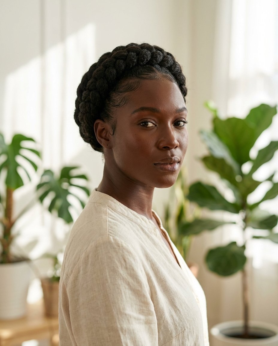 Low-Maintenance Milkmaid Braids for Type 4 Hair | The Ultimate ...