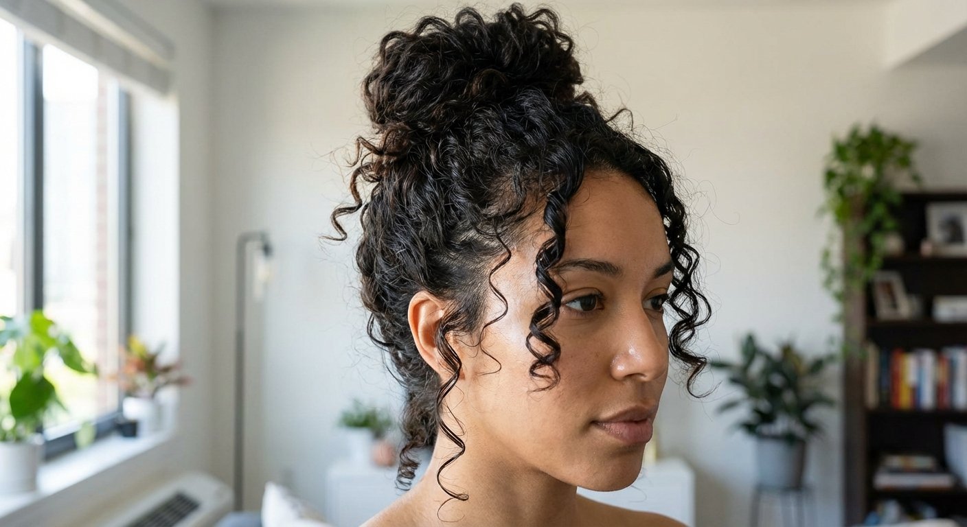 Managing Type 3A Hair with a Textured High Bun | The Ultimate Curly ...