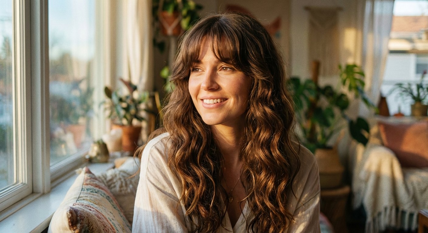 Mastering the Curtain Bangs: Tips for Type 2C Hair | The Ultimate Wavy ...