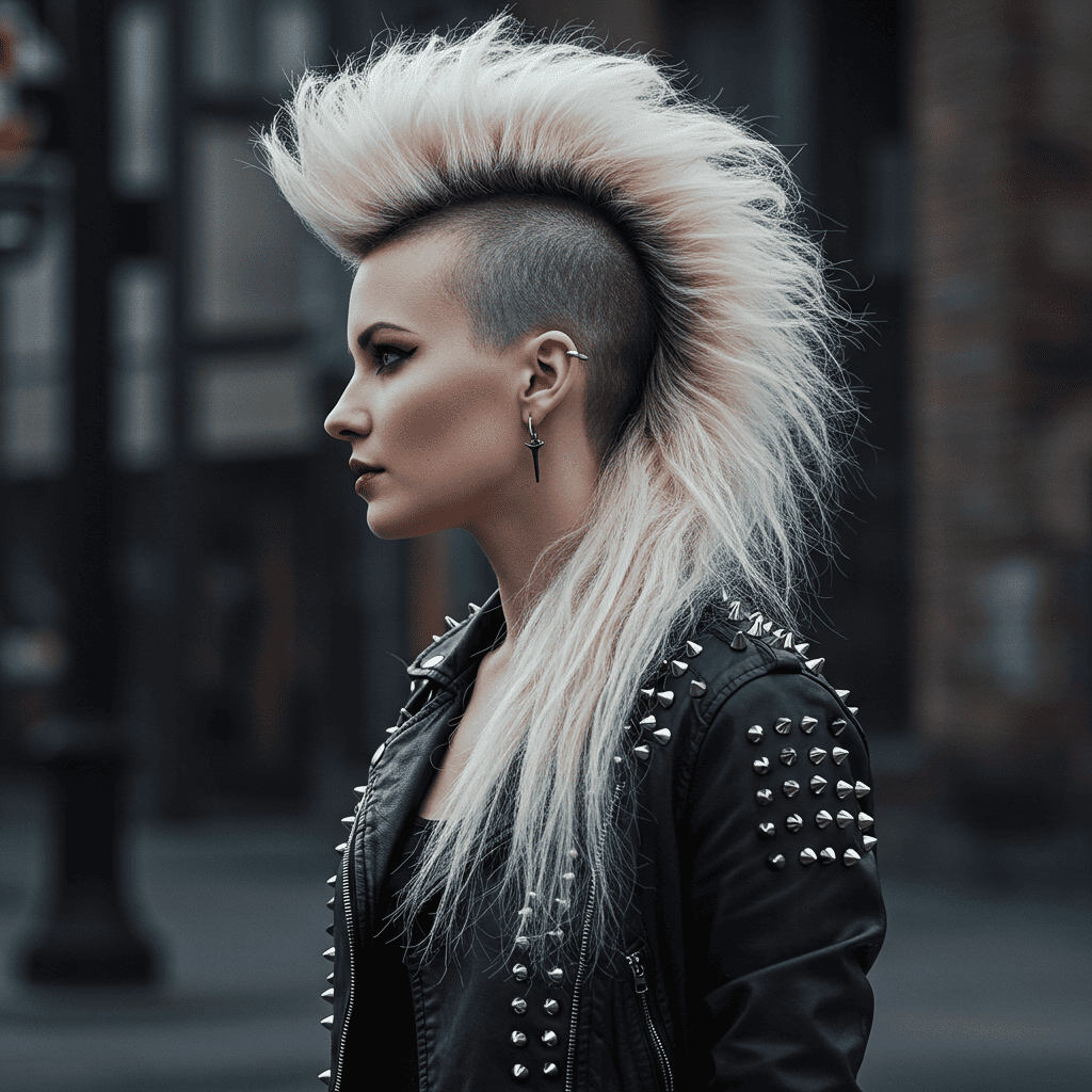 Mohawk-Inspired Wolf Cut | Wolf Cut Variations: The Edgy Shag Evolution